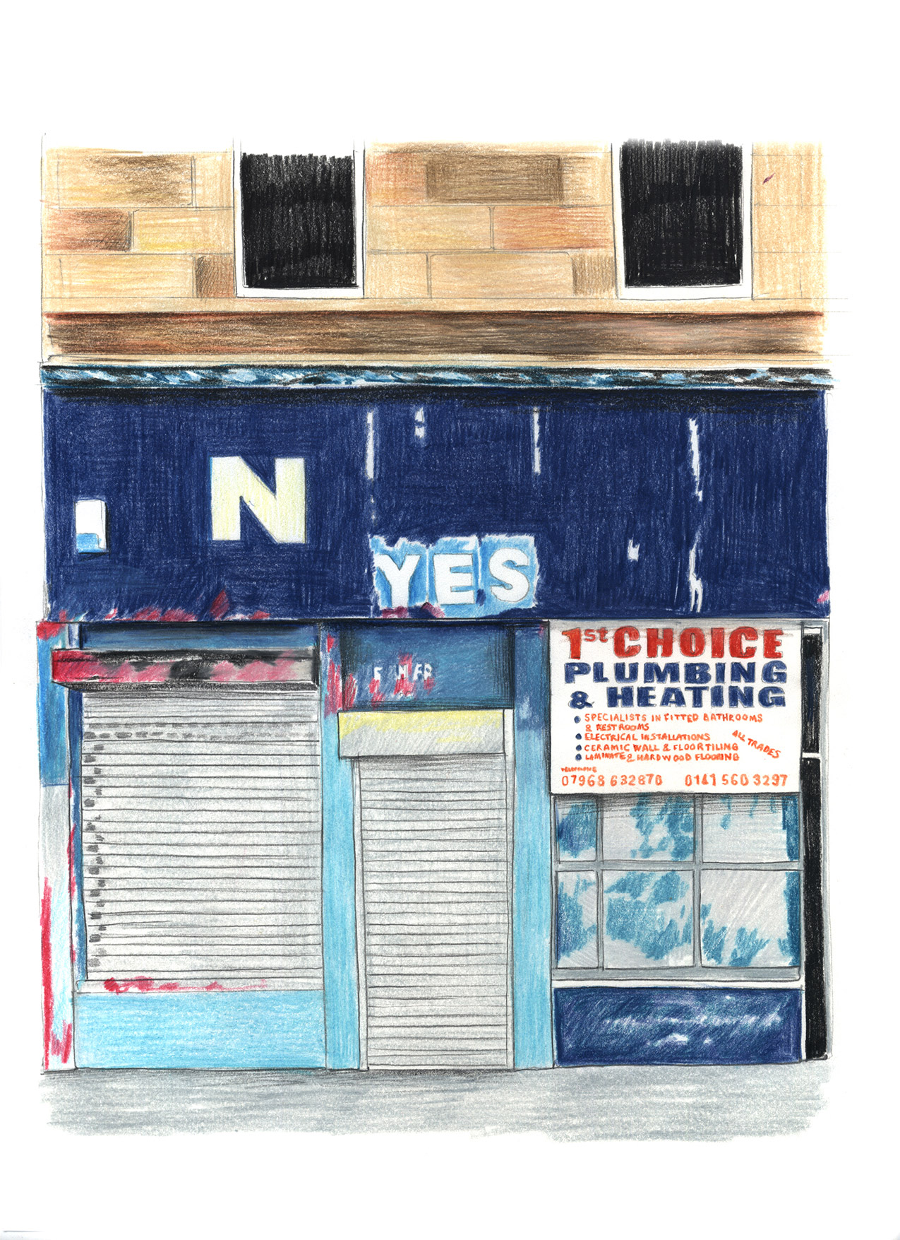 Glasgow Shop Front Drawings by Illustrator Christine Berrie | The Heart ...